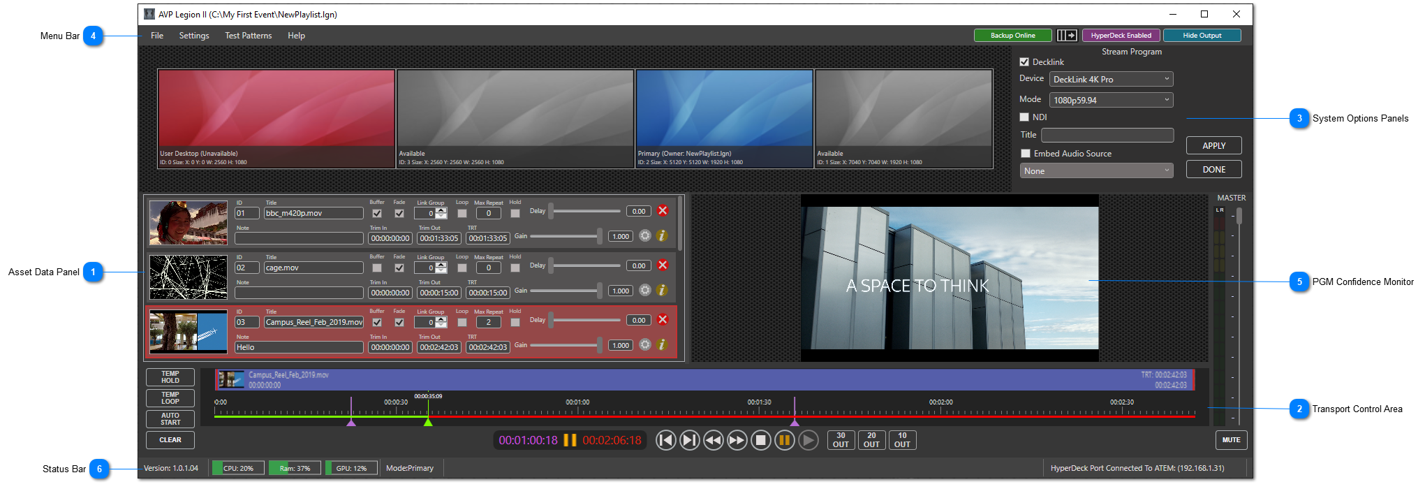 Main Application Window